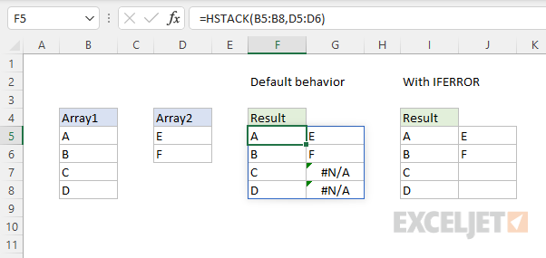 Excel HSTACK function | Exceljet